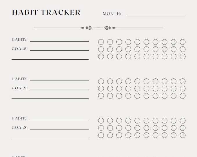 Monthly Habit Tracker; Habit Tracker; Printable; Template; Routine ...