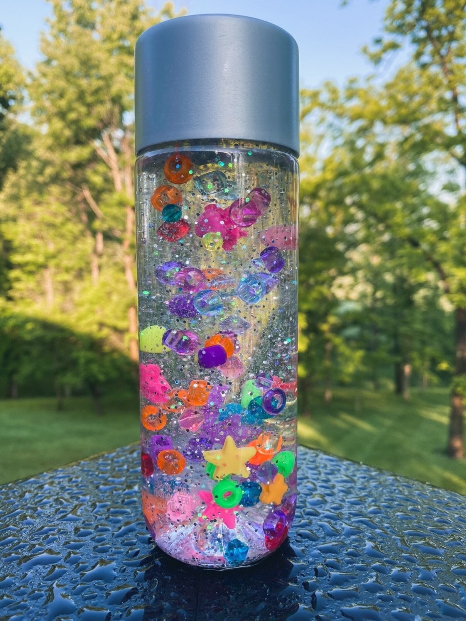 Sensory Bottle Kids Gift Colorful Shapes | Etsy