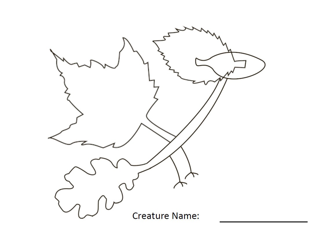 Leaf Creature Activity Page: Kids Imaginative Printable (2 Pages) - Etsy
