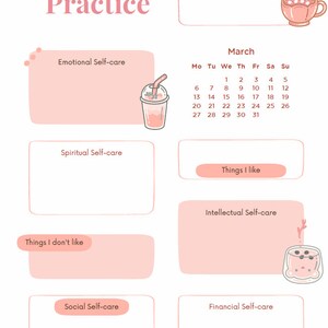 12 Month Self Care Printable; Planner; Wellbeing; Mindfulness; Template ...