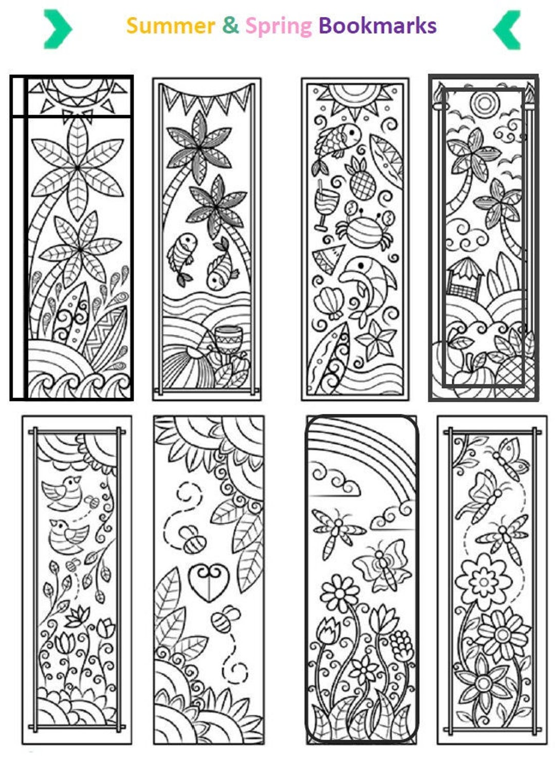 Seasonal Bookmarks; Spring and Summer Bookmarks; Fall and Winter ...