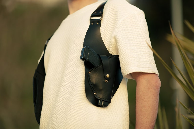 Custom Leather Shoulder Revolver Bag Underarm Holster for - Etsy