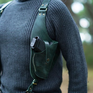 Custom Leather Shoulder Holsters, Underarm Holster for Colt, Chest ...