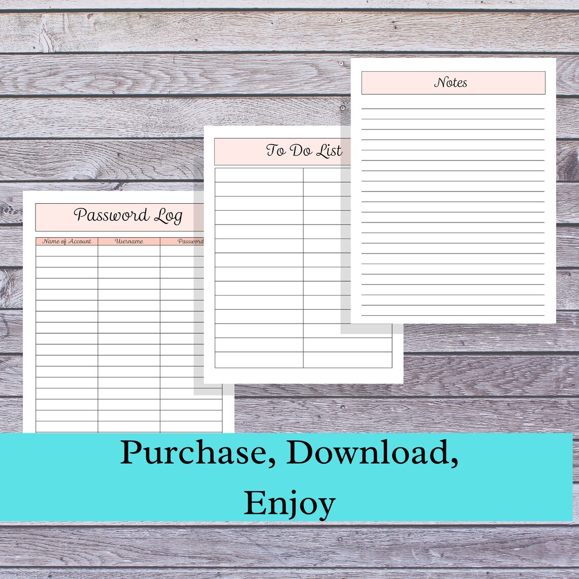 Productivity Printable Bundle, Complete Editable Packet, Templates to ...