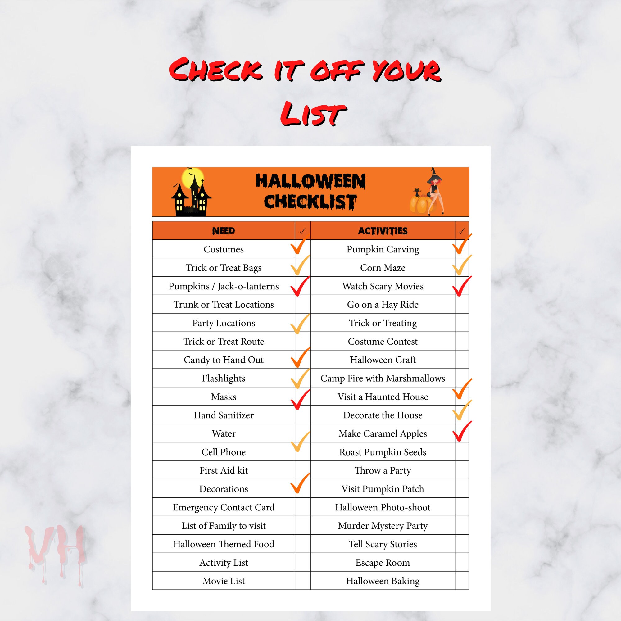 Halloween Horror Packet, Printable and Editable Bundle Ghost, Vampire ...