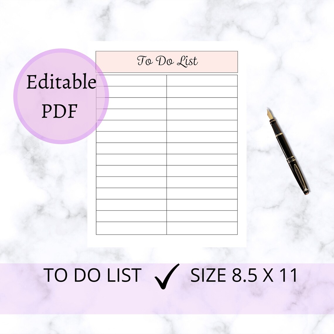 Editable to Do List PDF & JPEG Digital Downloads, Printable Planning ...