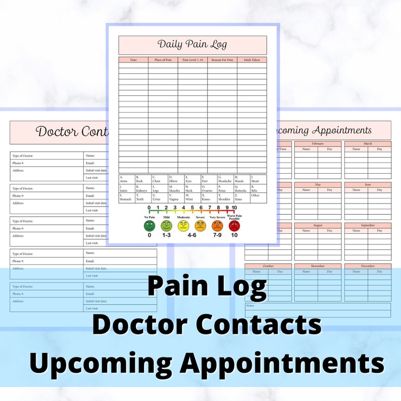 Medical Forms Printable Bundle Pack, Editable PDF & JPEG Templates, for ...