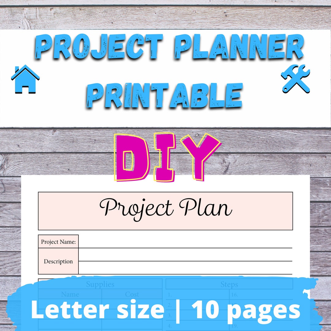 Project Planner Template, Editable PDF and Printable JPEG. Stay ...