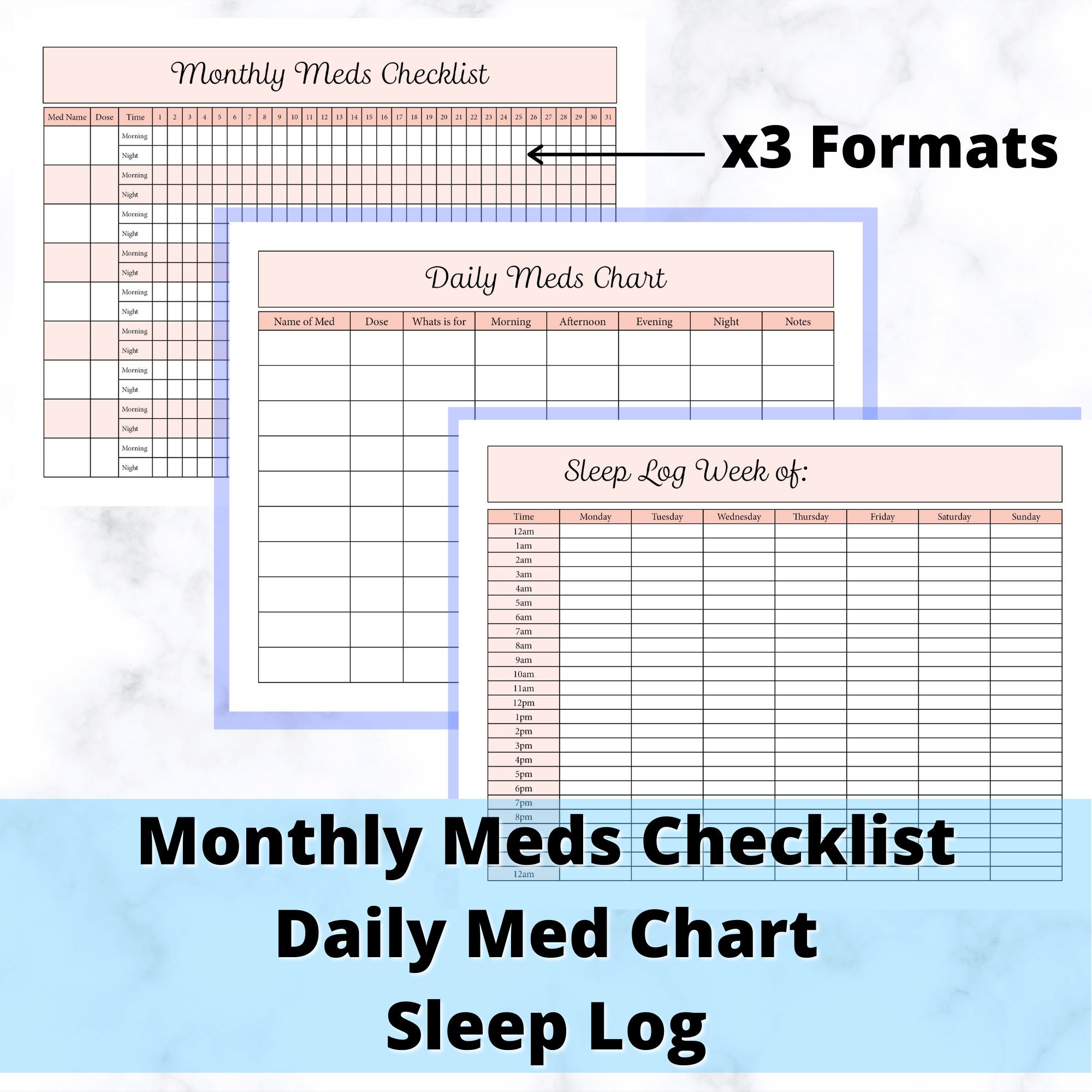 Medical Forms Printable Bundle Pack, Editable PDF & JPEG Templates, for ...