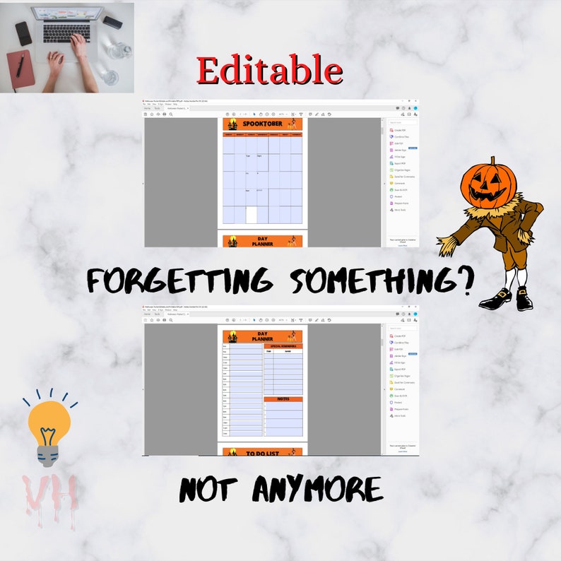 Halloween Horror Packet, Printable and Editable Bundle Ghost, Vampire ...