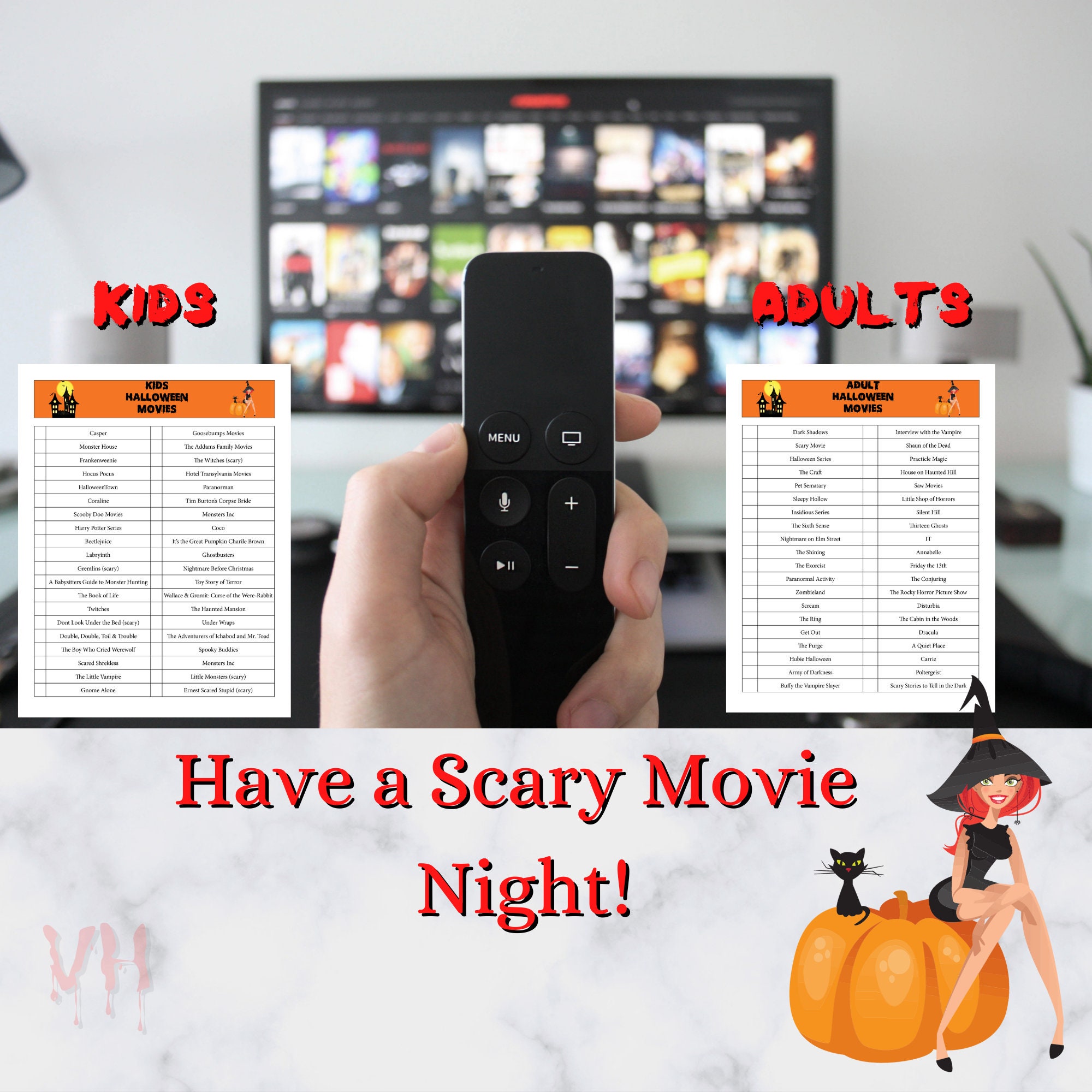 Halloween Horror Packet, Printable and Editable Bundle Ghost, Vampire ...