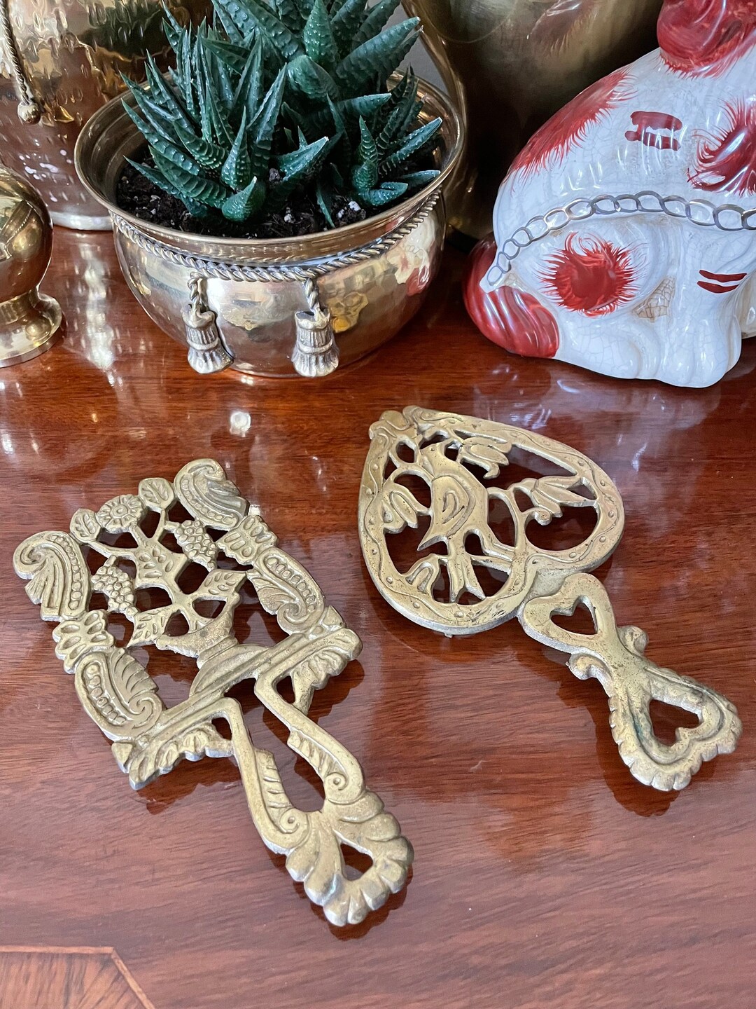 Solid Brass Trivet / Plant Stand- Round - Etsy