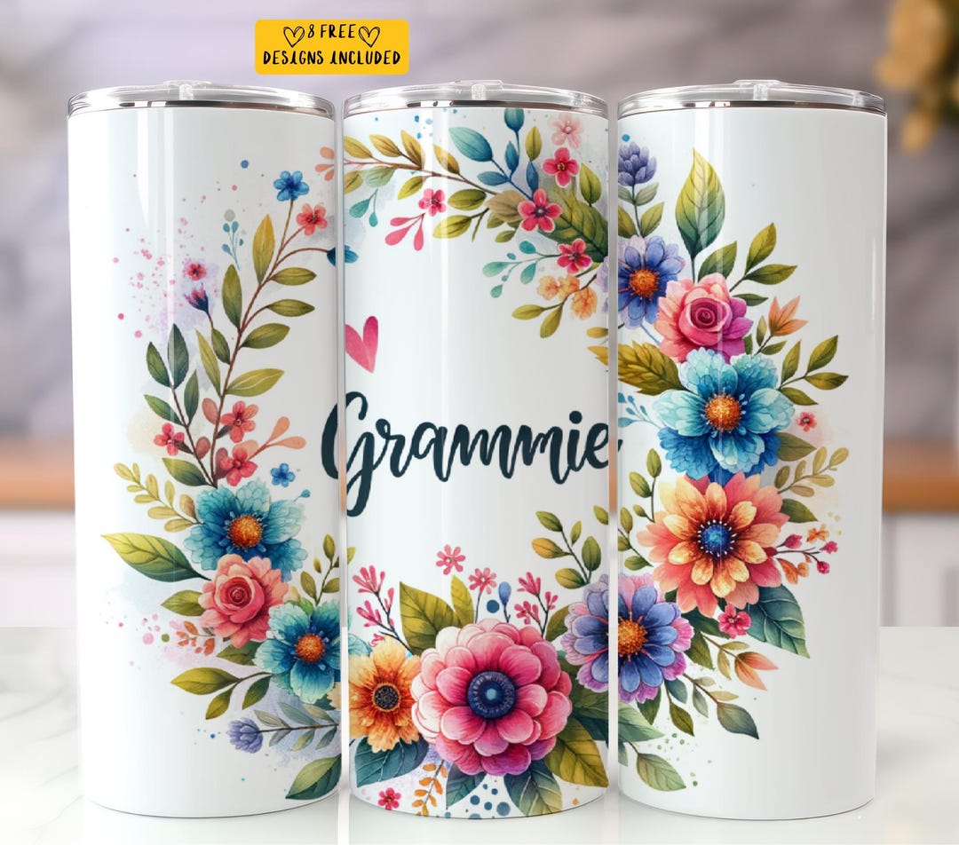 Grammie 20 Oz Skinny Tumbler Sublimation Design Digital Download PNG ...