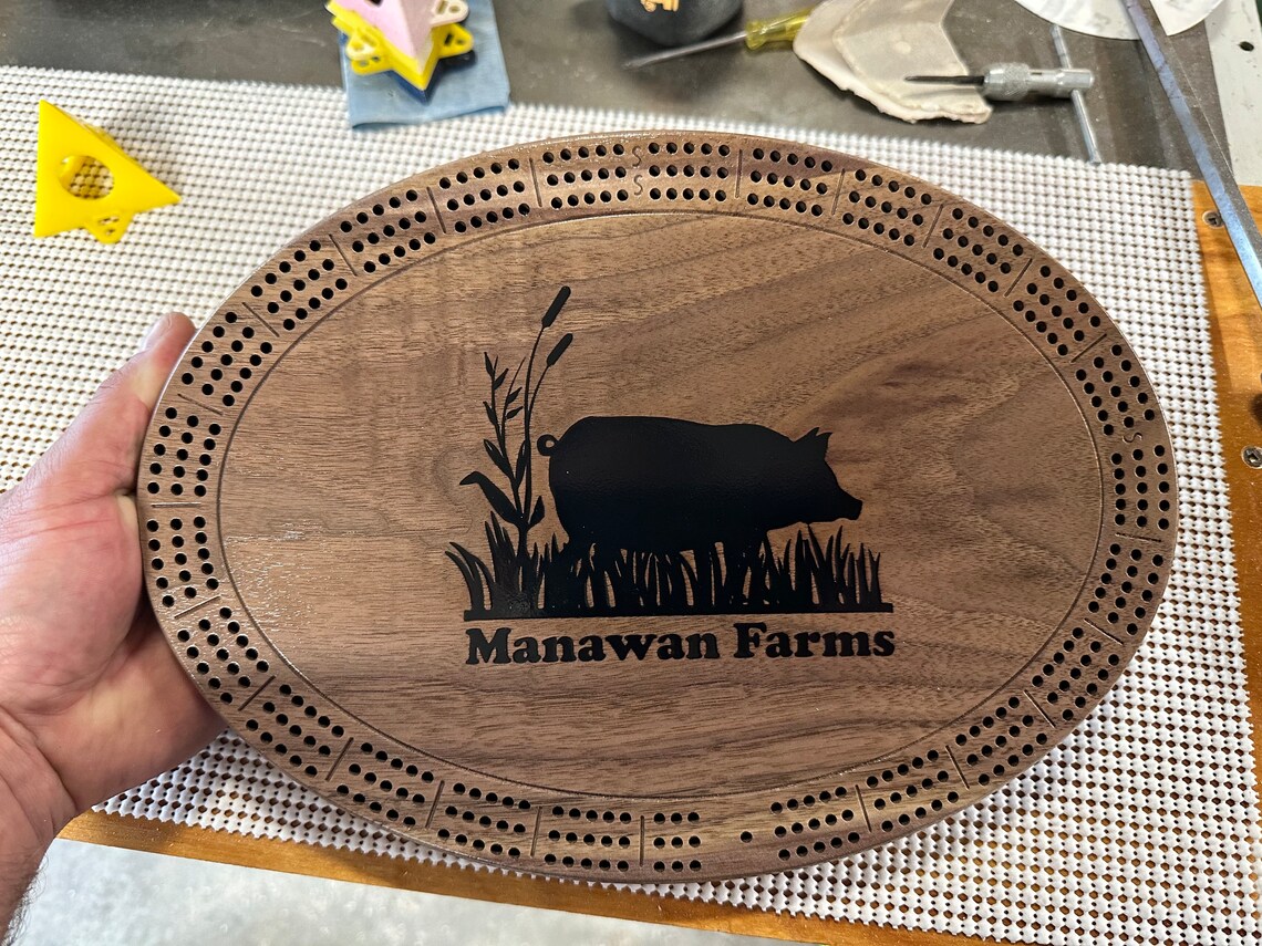 Cribbage Board CNC File 9.5"x12.5" Oval Crv/dxf/svg - Etsy