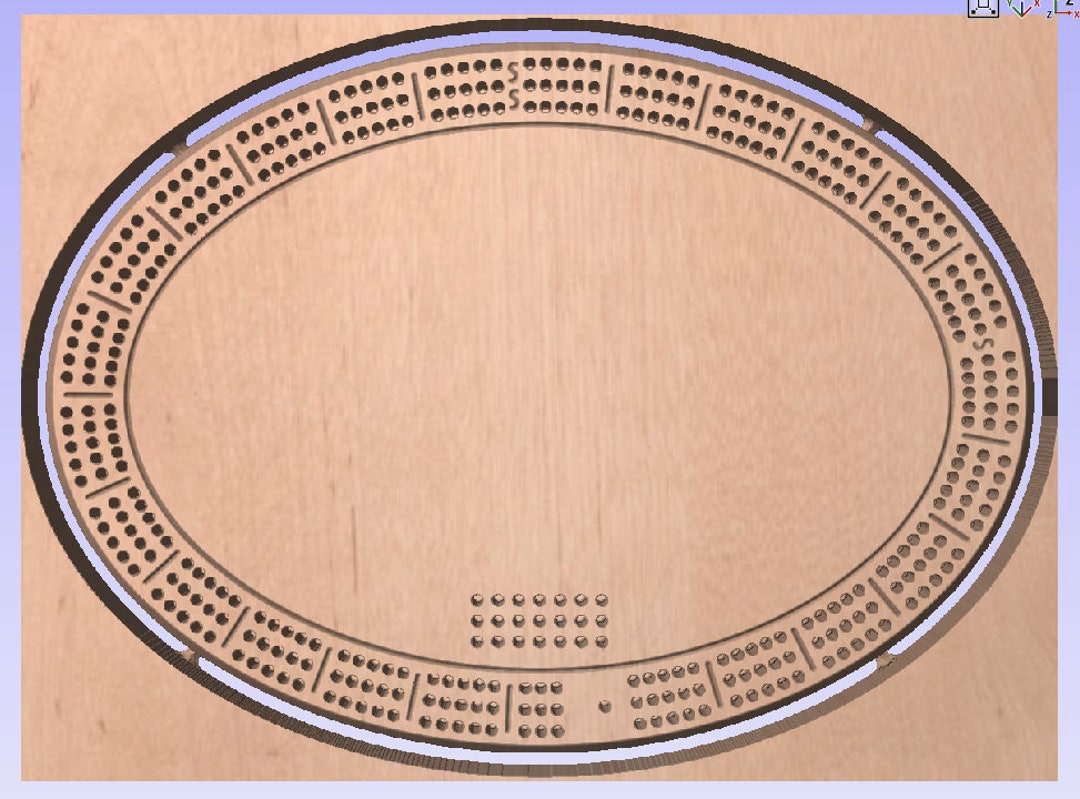 Cribbage Board CNC File 9.5"x12.5" Oval Crv/dxf/svg - Etsy