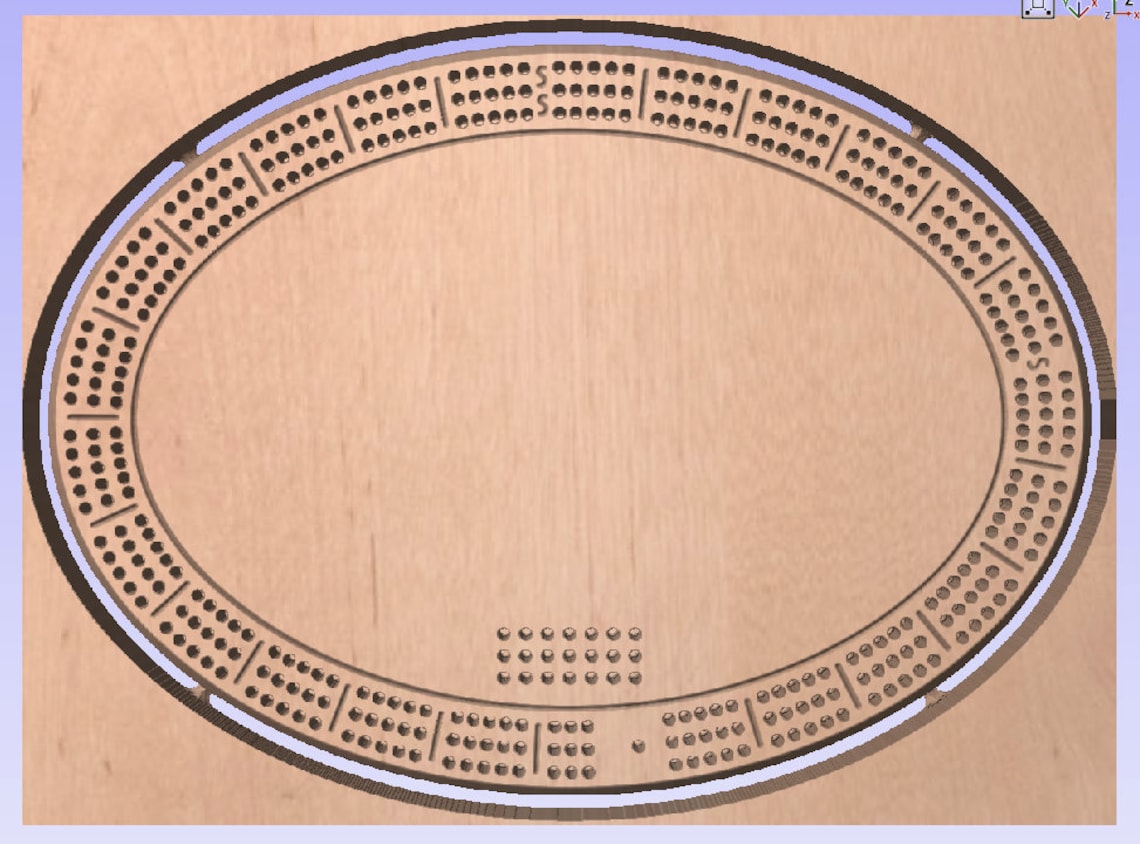 Cribbage Board CNC File 9.5"x12.5" Oval Crv/dxf/svg - Etsy