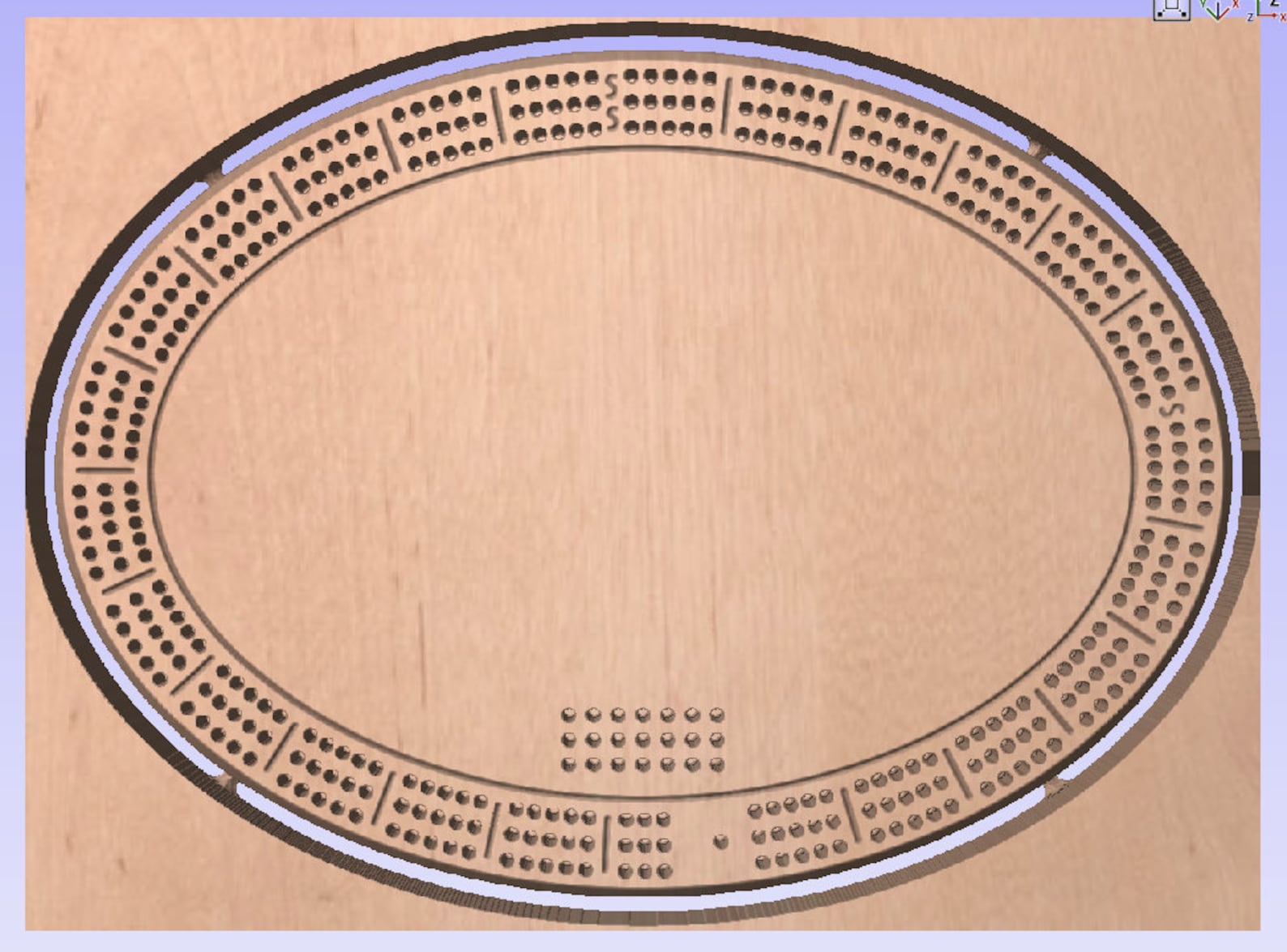 Cribbage Board CNC File 9.5"x12.5" Oval Crv/dxf/svg - Etsy