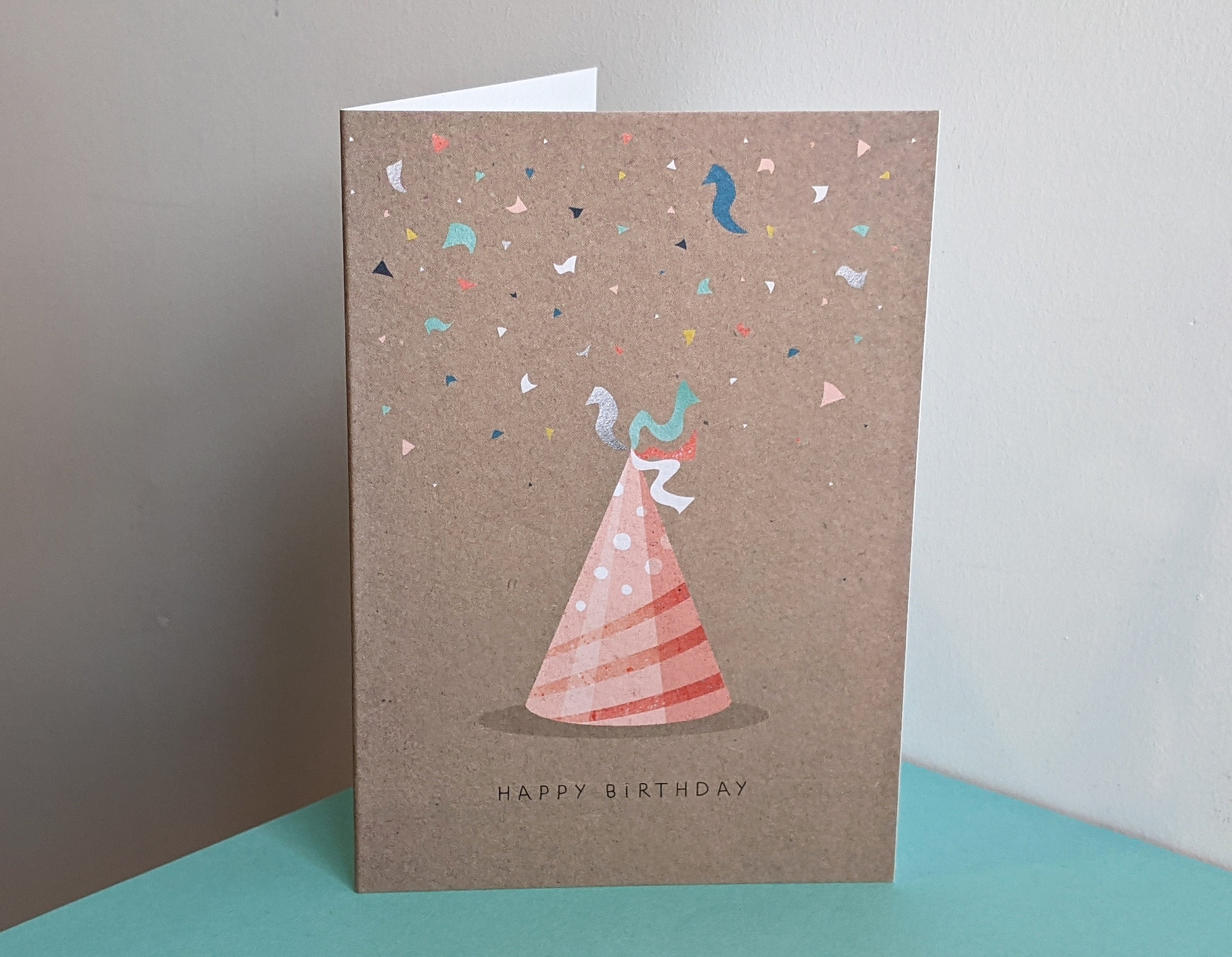 Illustrated, Party Hat, Birthday Card - Etsy UK