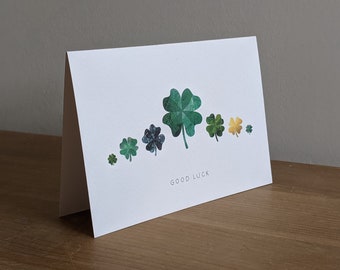 4 Leaf Clover Good Luck Card. Lucky Charm. Good Luck. Cute - Etsy