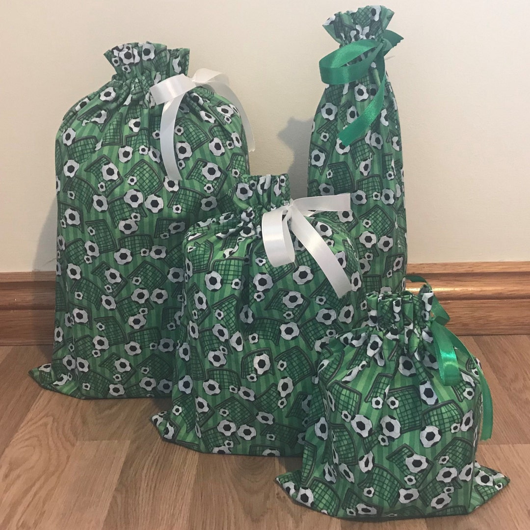 Football Fabric Gift Bag Football Gift Wrap Reusable Gift Bag Football ...