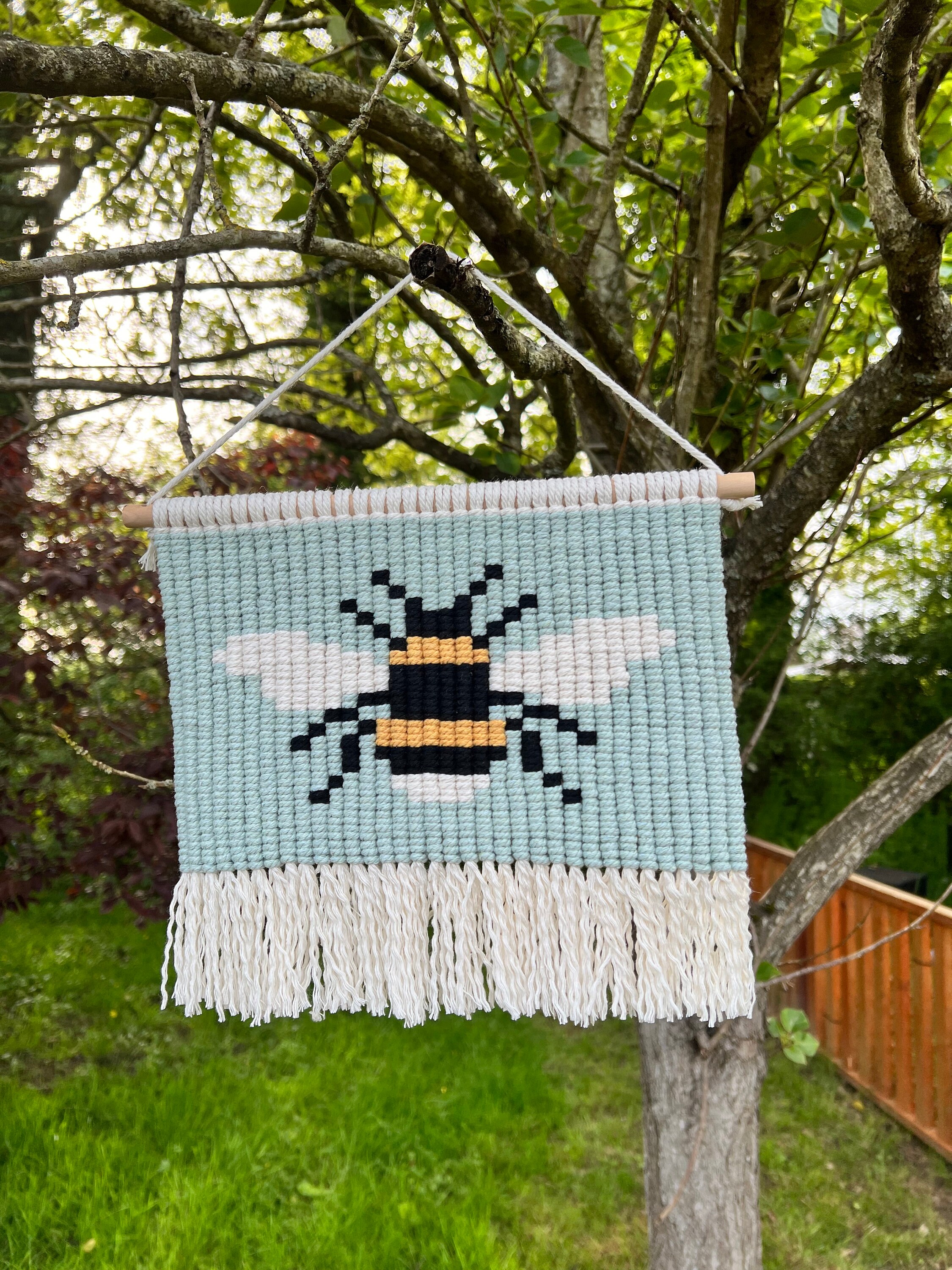 Bumble Bee Macramé Wall Décor, Bee Theme Gift for Her, Bee Wall Decor ...