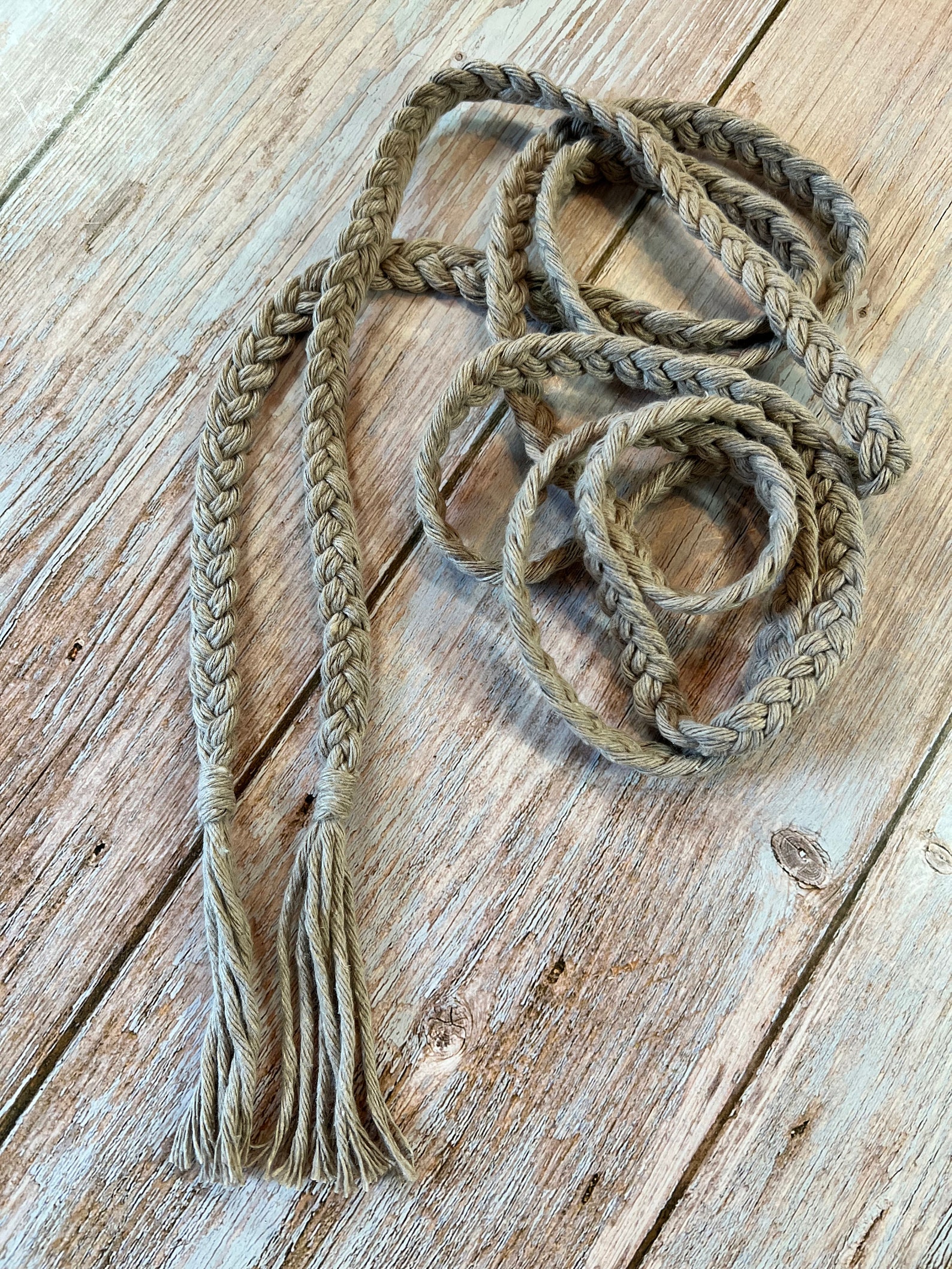 Narrow Braided Waist Belt , Thin Braided Rope Belt, Braided Cotton Wrap ...