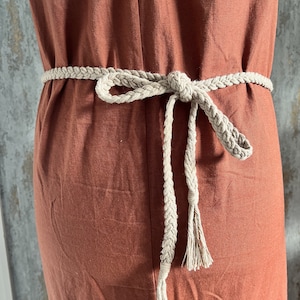 Narrow Braided Waist Belt , Thin Braided Rope Belt, Braided Cotton Wrap ...