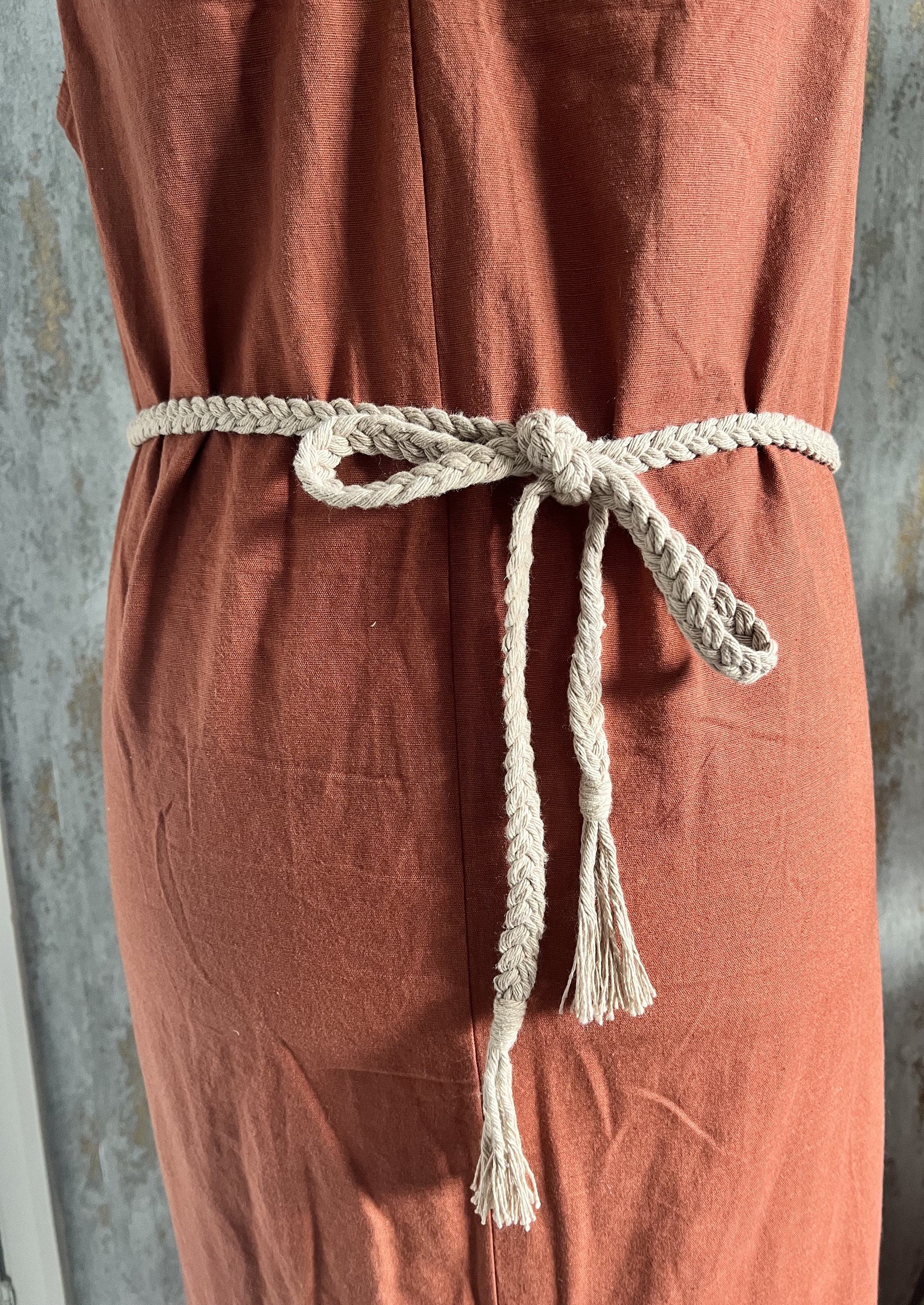 Narrow Braided Waist Belt , Thin Braided Rope Belt, Braided Cotton Wrap ...