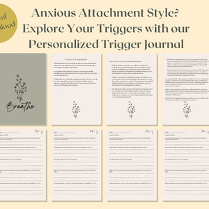 Trigger Tracking Journal for Unsecure Attachment Styles Journaling ...
