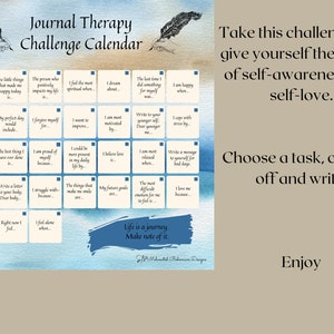 Journal Therapy Challenge Calendar Therapeutic Calming - Etsy
