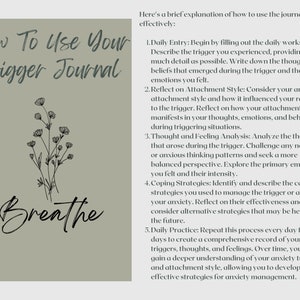 Trigger Tracking Journal for Unsecure Attachment Styles Journaling ...