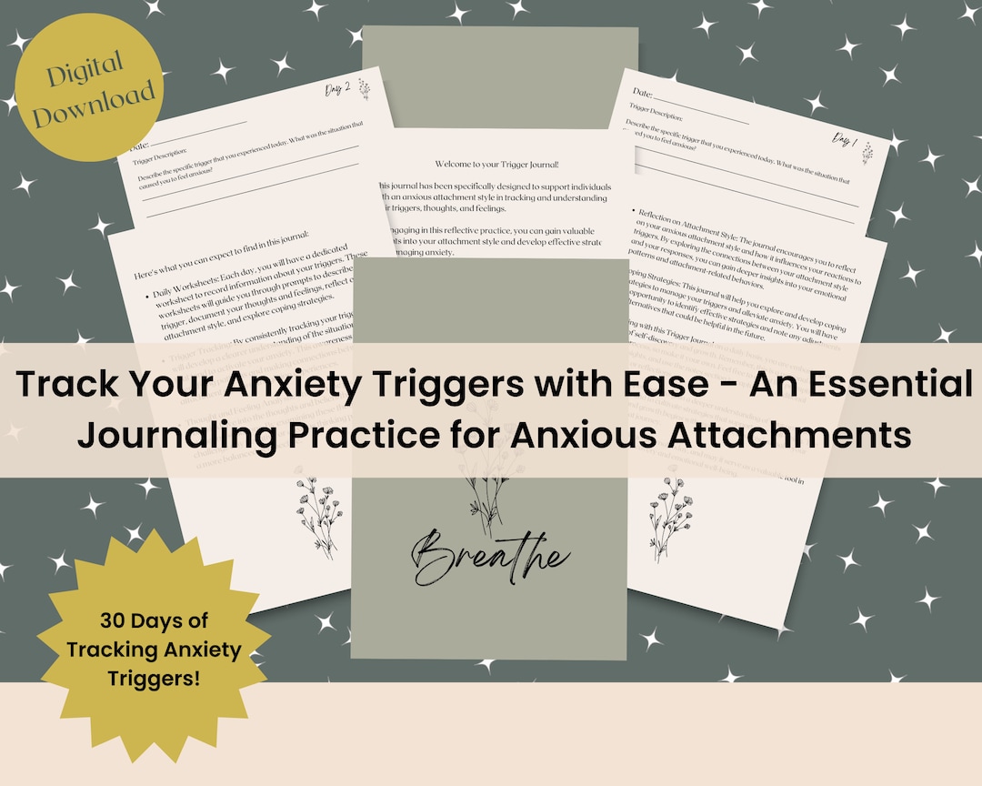 Trigger Tracking Journal for Unsecure Attachment Styles Journaling ...