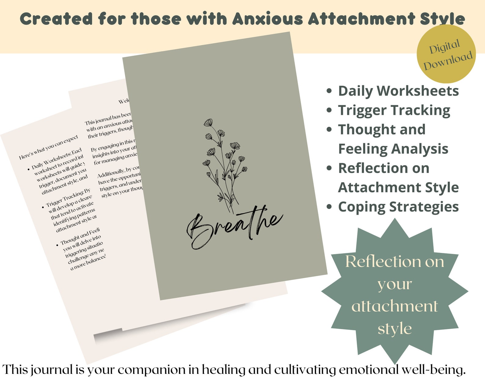 Trigger Tracking Journal for Unsecure Attachment Styles Journaling ...