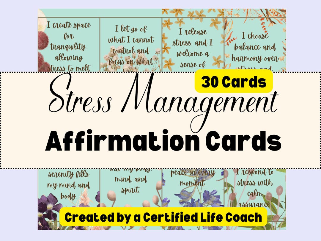 Stress Management Affirmation Cards Calming Positive Affirmations for ...