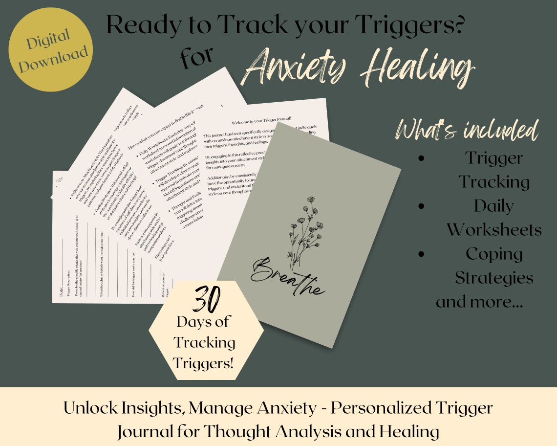 Trigger Tracking Journal for Unsecure Attachment Styles Journaling ...