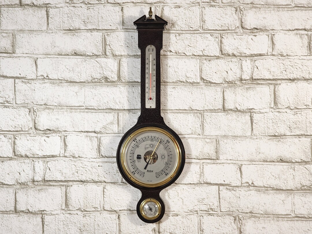 Vintage Colonial-style Weather Station - Barometer, Thermometer ...