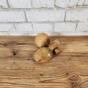 Antique Vintage Wooden Darning Eggs - Set of 2, Foot Form and Round for ...