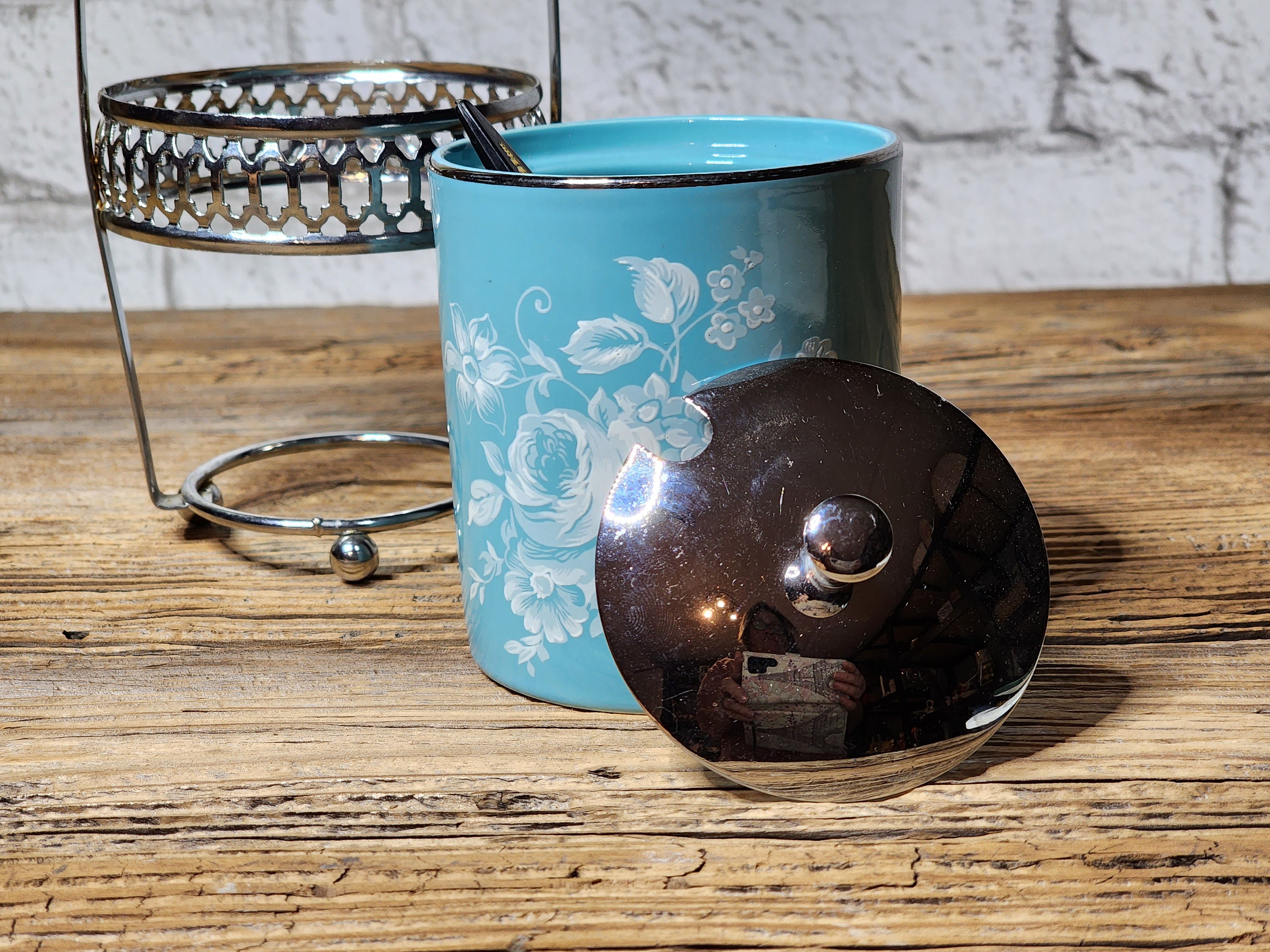 MCM Midwinter Staffordshire Condiment Pot With Lid and Spoon, Jam Jar ...