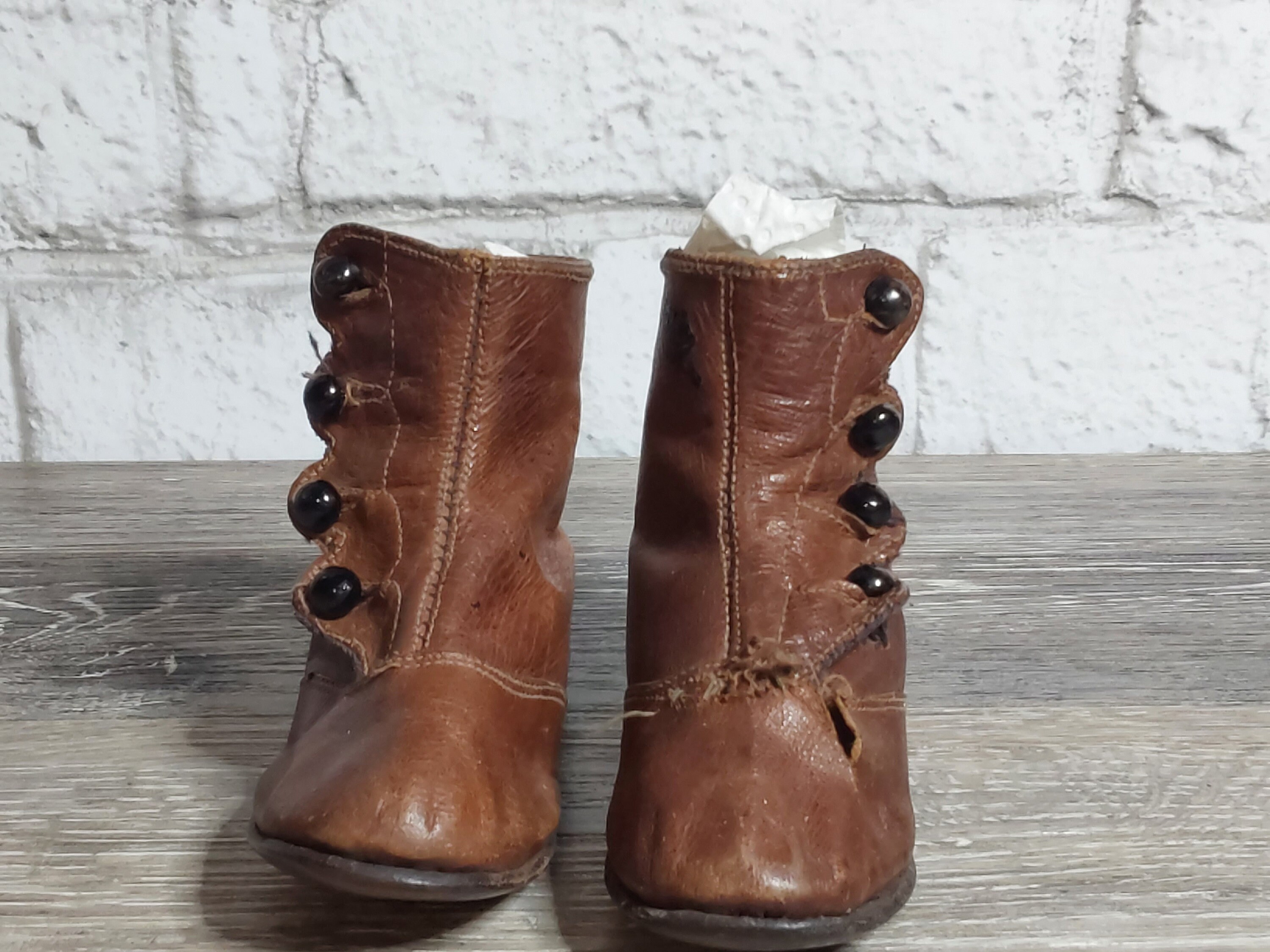 Antique Victorian Baby Booties, Unique Baby Booties, Brown Leather ...