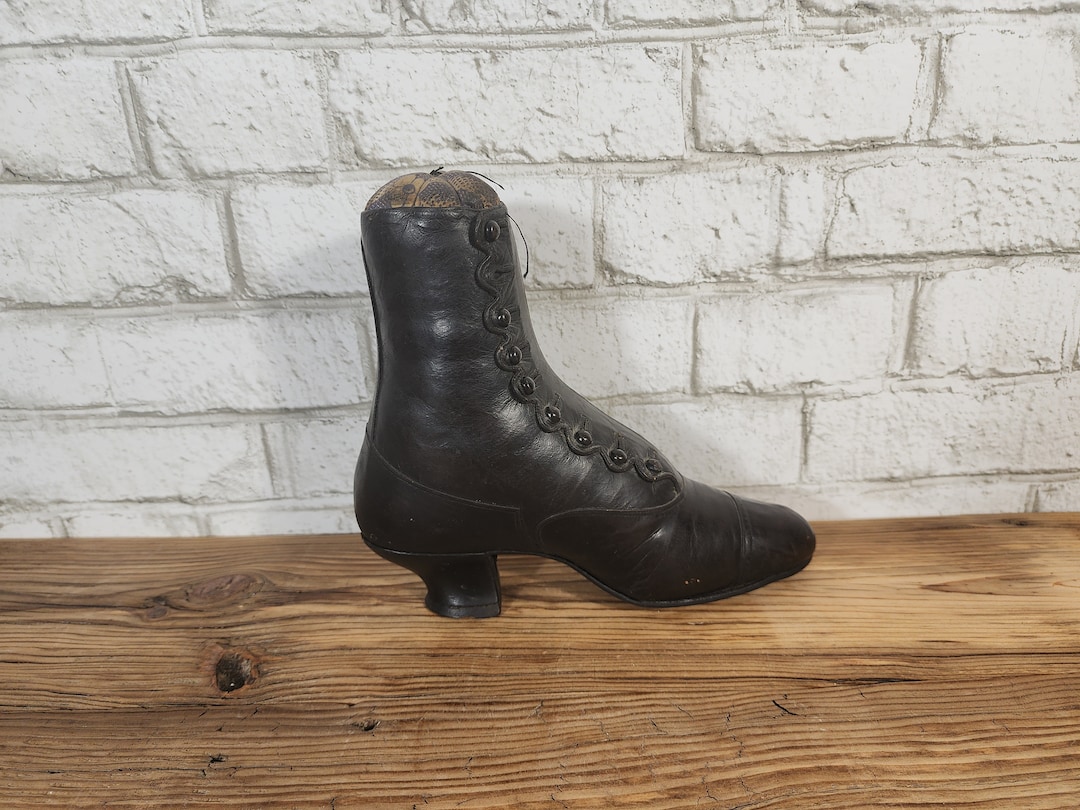 Antique Victorian Leather Boot Pincushion - 1890s Mcgready Shoe ...