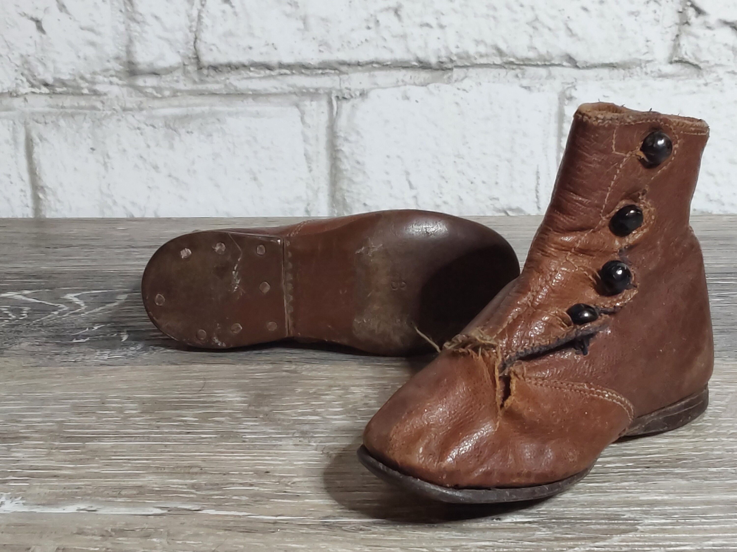 Antique Victorian Baby Booties, Unique Baby Booties, Brown Leather ...