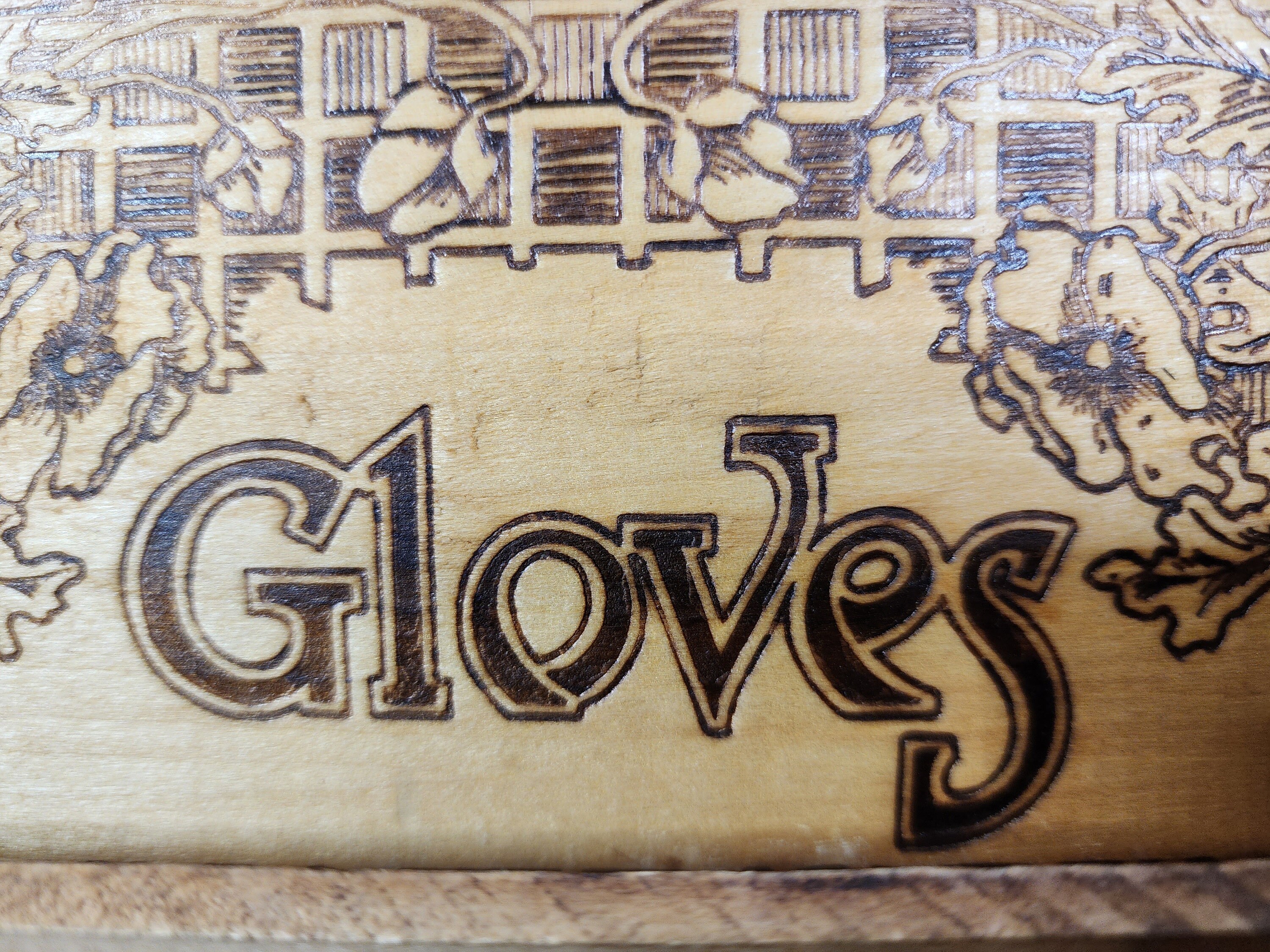 Antique Ladies Glove Box Flemish Art, Pyro Burned Wooden Box Circa 1913 ...