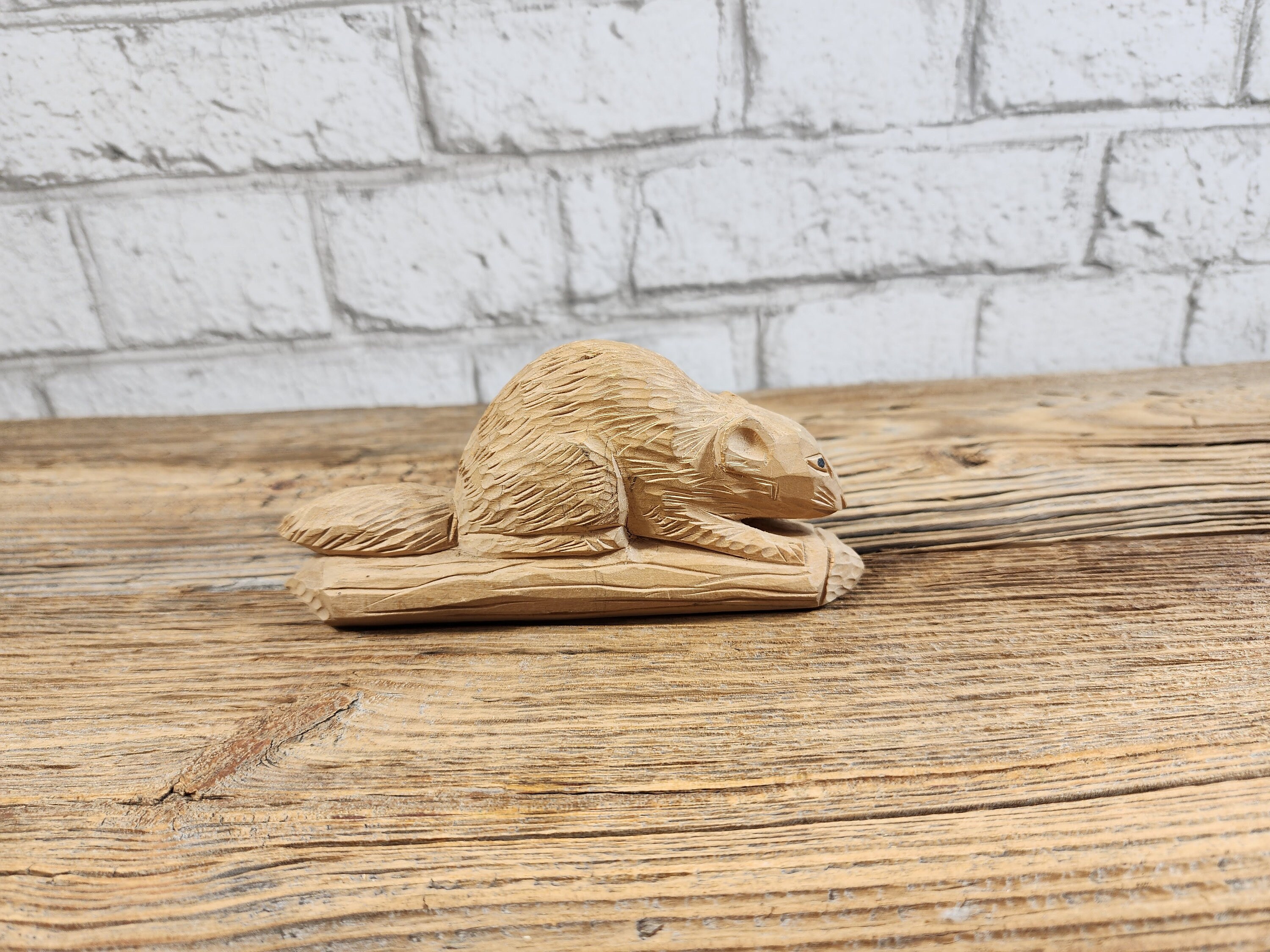 Carved Wood Beaver Unsigned Sourced in Québec Folk Art - Etsy