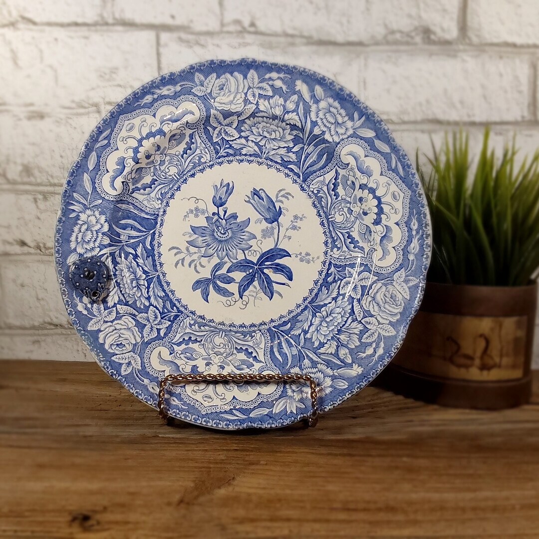 Antique Copeland and Garrett Blue and White Warming Plate Circa 1830 to ...