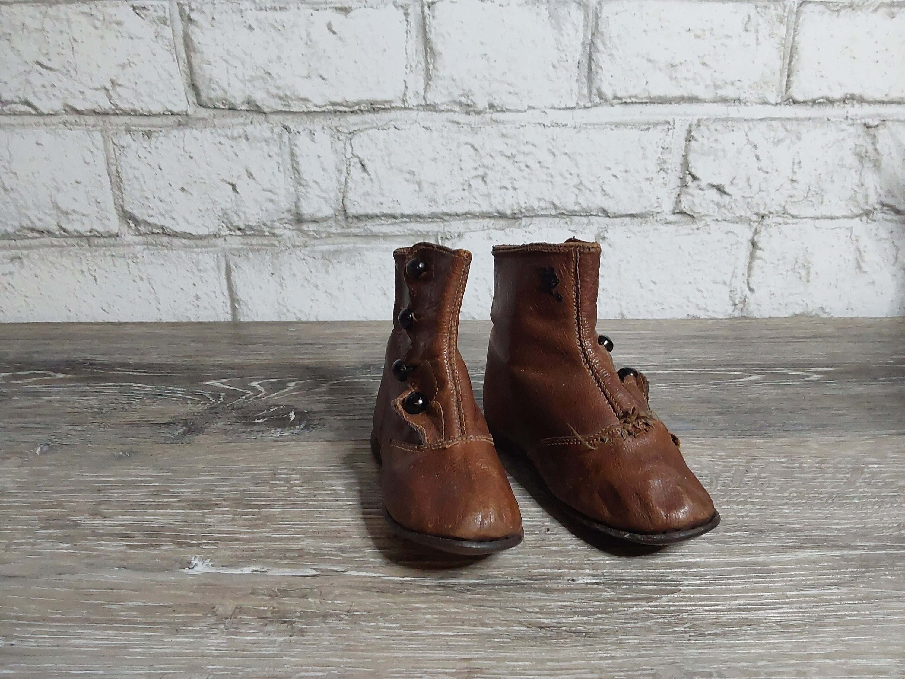 Antique Victorian Baby Booties, Unique Baby Booties, Brown Leather ...