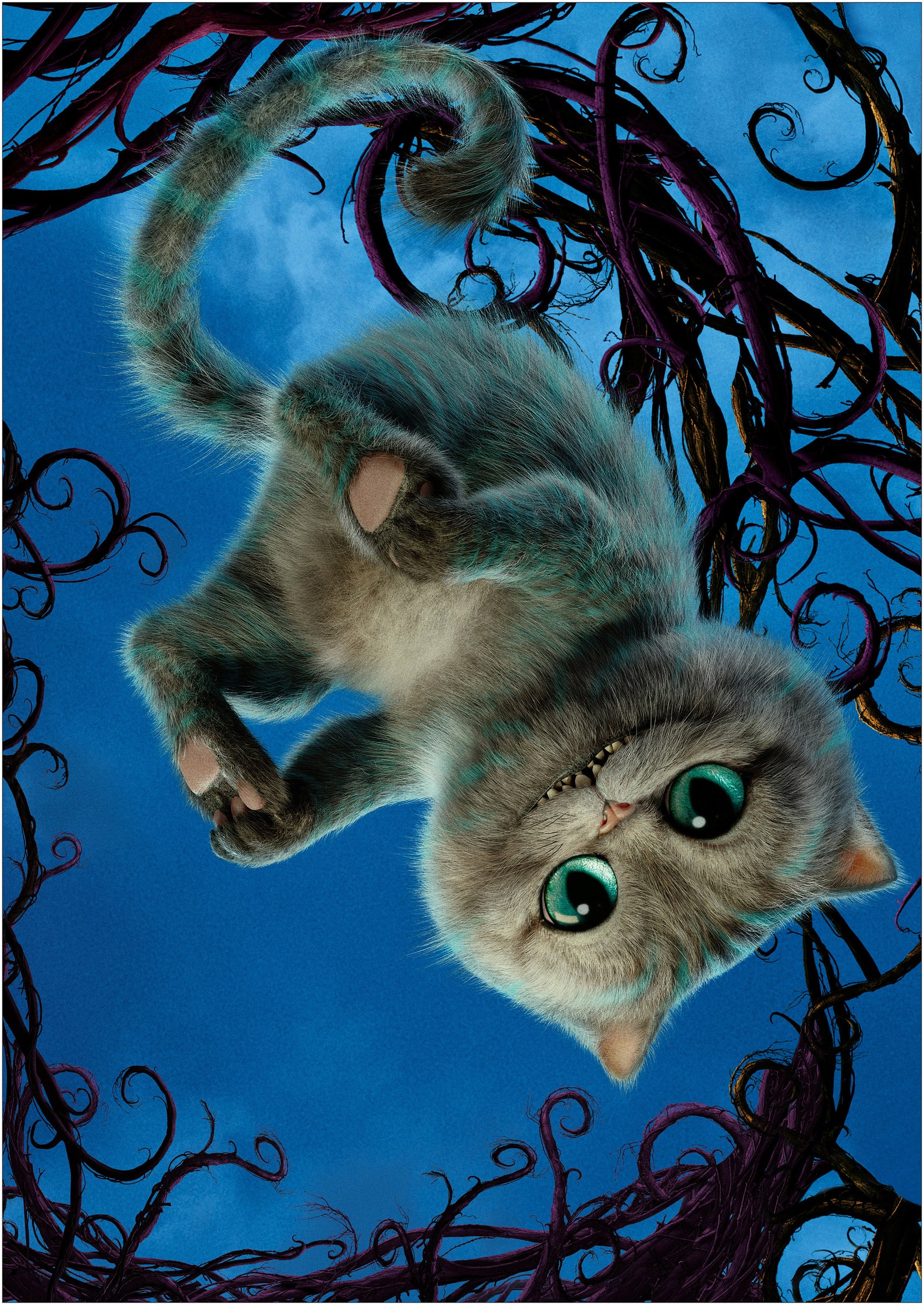 Cute Cheshire Cat Art Large CANVAS Print Gift in Multiple Size | Etsy