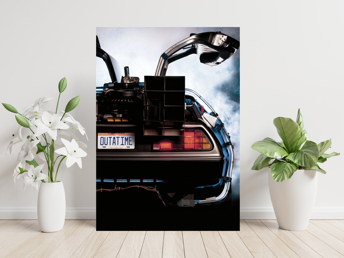 Back to the Future DeLorean Classic Movie Art Large Poster | Etsy
