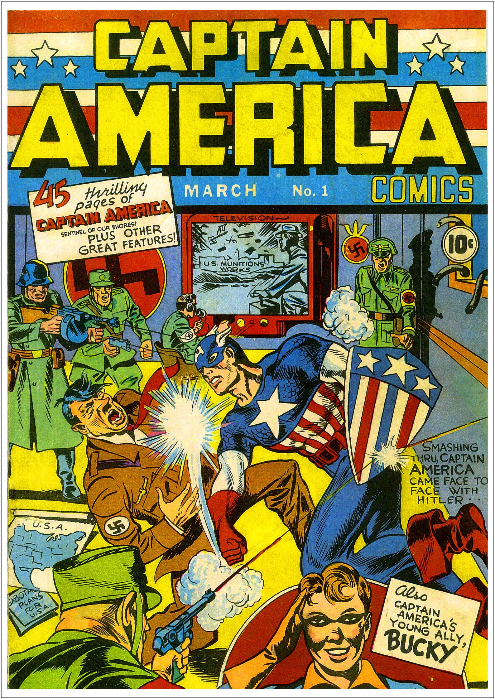 Captain America Vintage Comic Cover Art Large Poster Print | Etsy