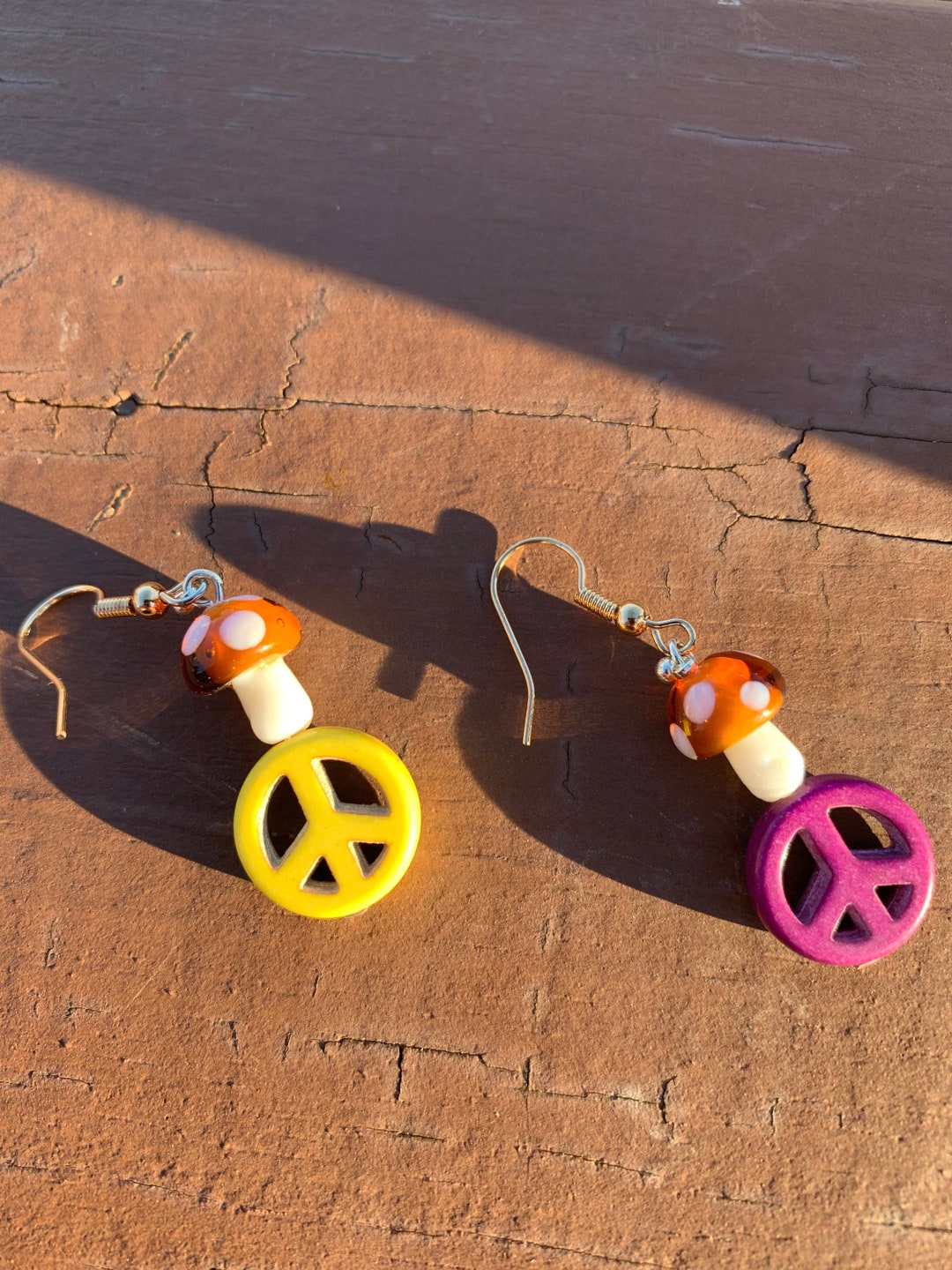 Mini Mushrooms on Peace Signs - Etsy