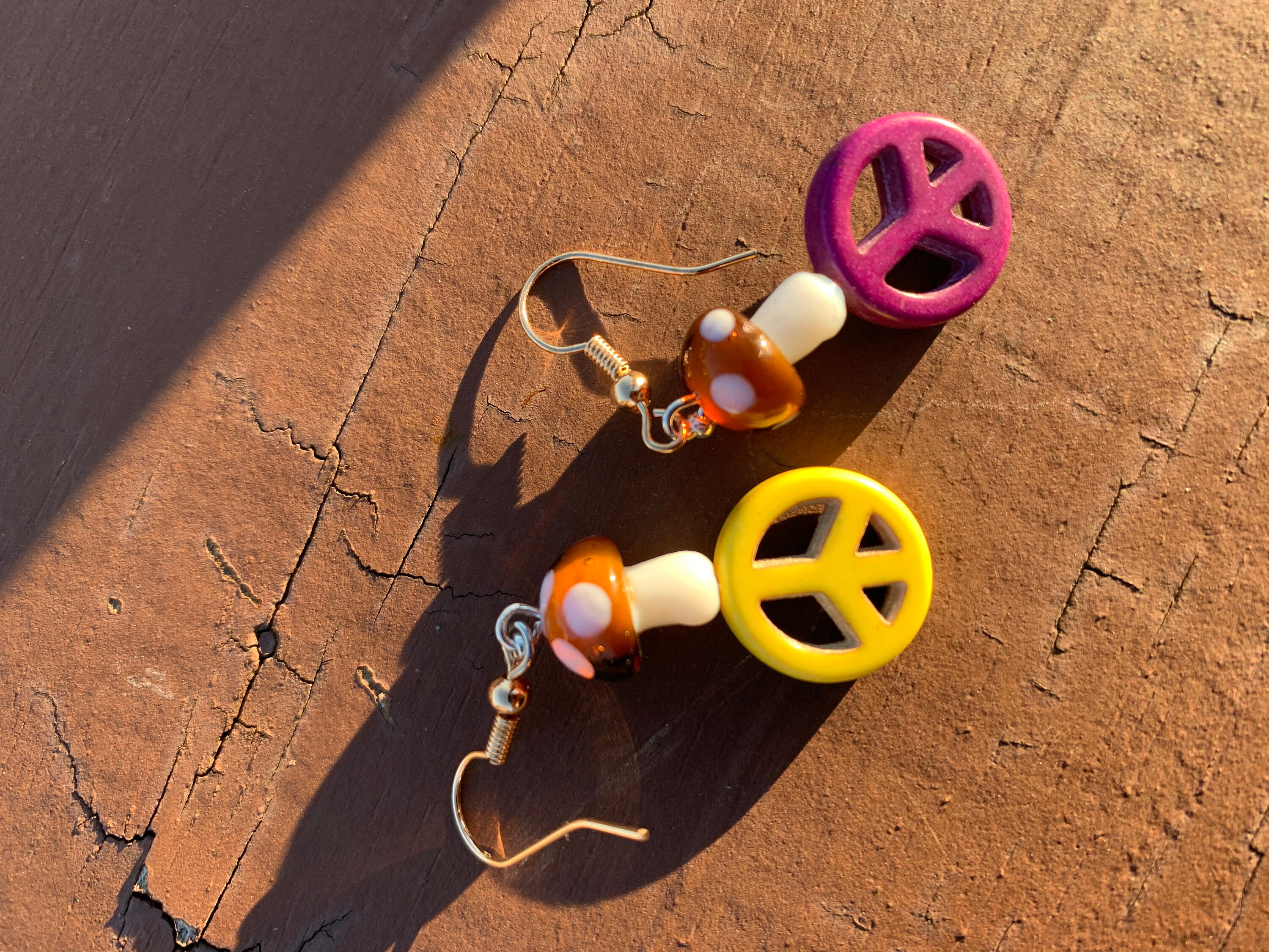 Mini Mushrooms on Peace Signs - Etsy